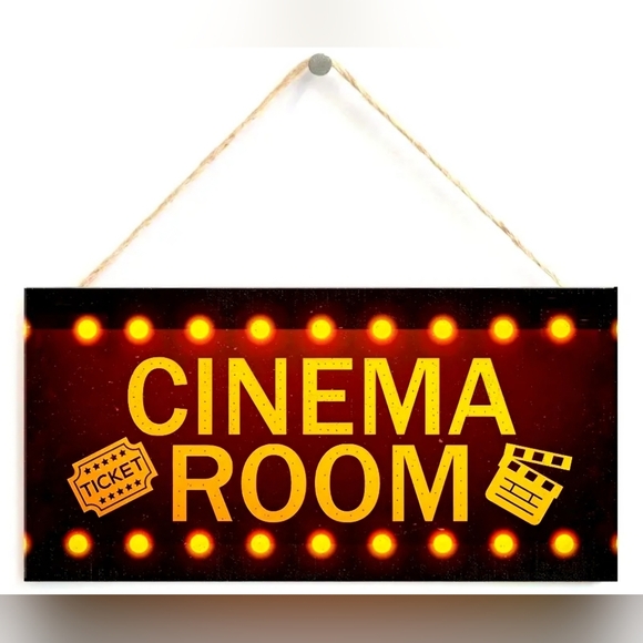 Posters and more | Wall Decor | Thin Wood Cinema Room Sign | Poshmark